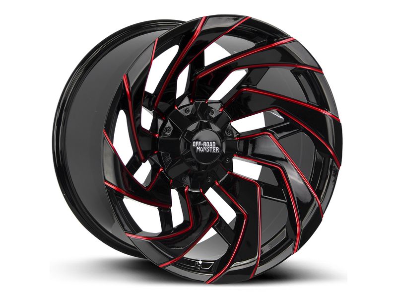 SWI-M24212607N44GBMLR Off-Road Monster Black & Red M24 Wheel | RealTruck