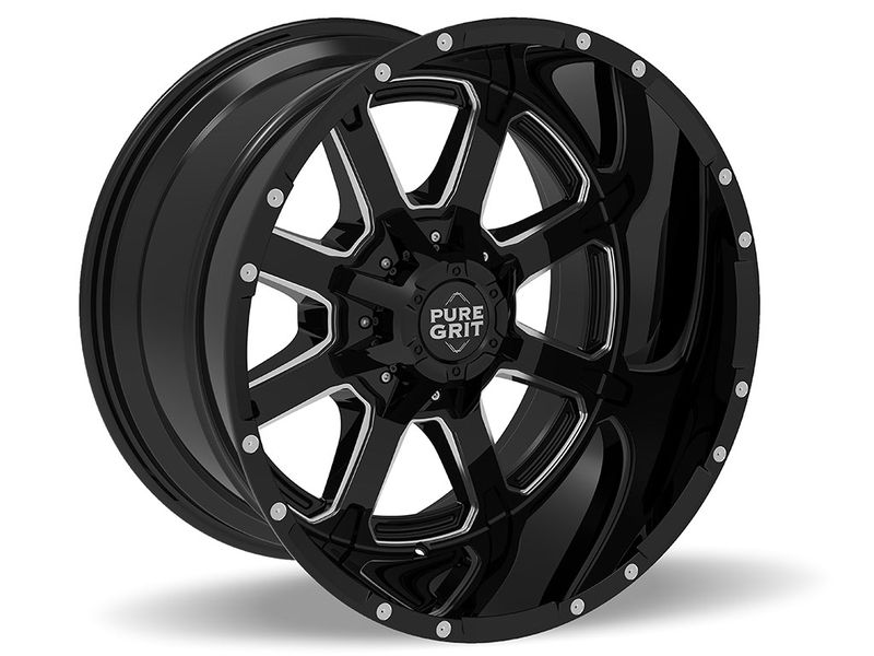 Pure Grit Milled Gloss Black Grit Wheels | RealTruck